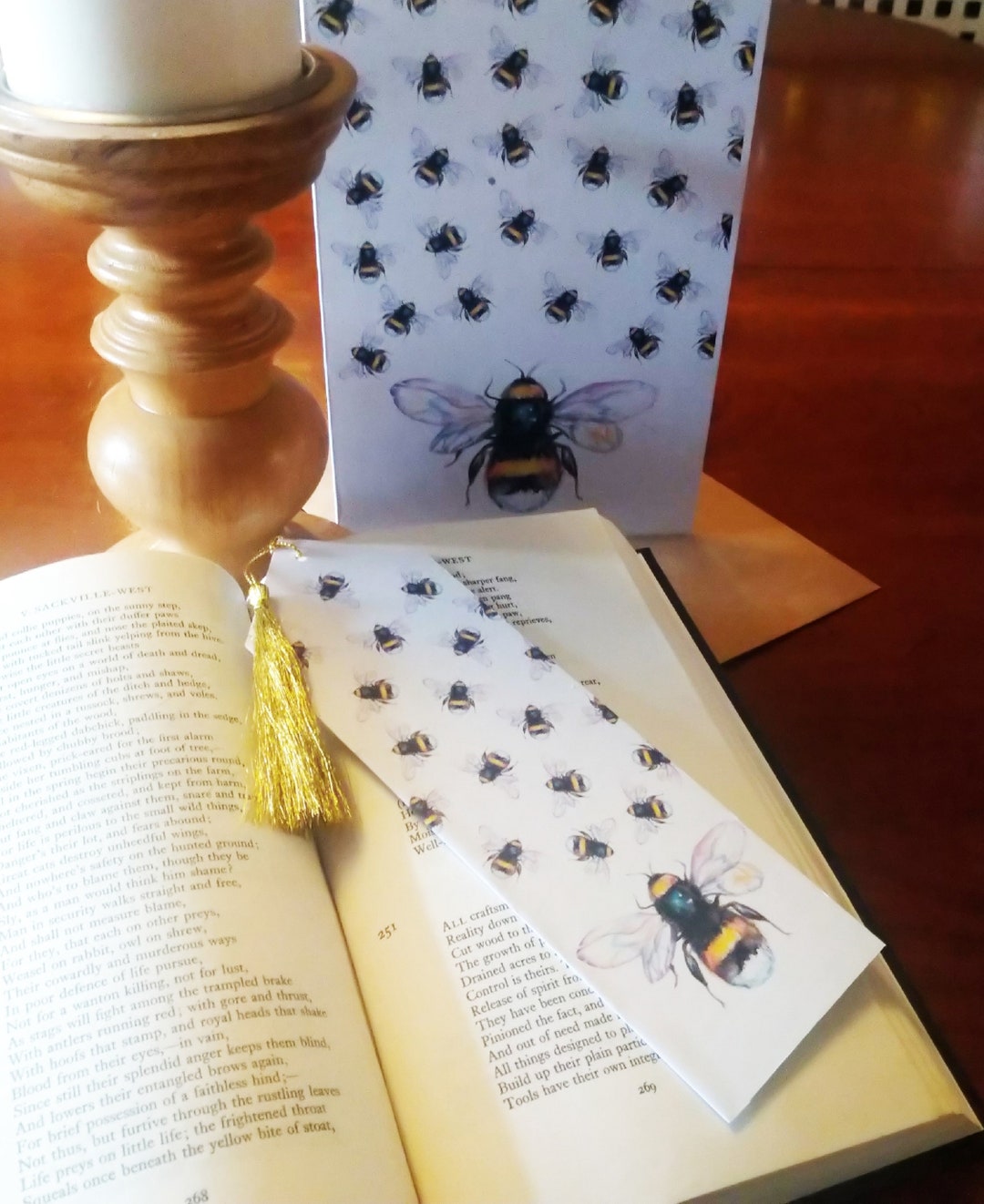 Bees Bookmark and Card Set - Etsy