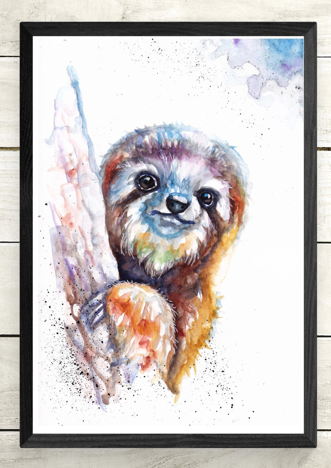 Cute Sloth sloth Wall Art Sloth Art Wildlife Artwork - Etsy
