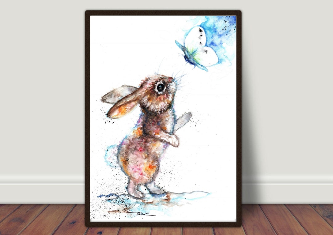 Rabbit Print , Rabbit Wall Art , Rabbit Painting ,rabbit Home Decor ...