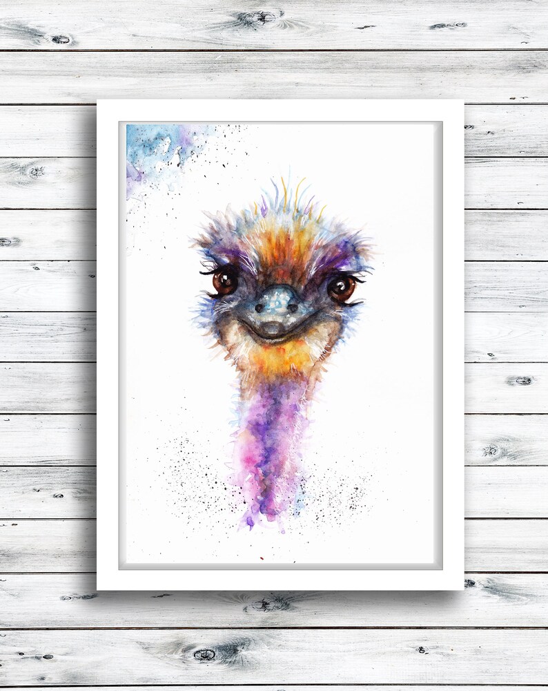 Emu Print Bird Wall Art Emu Painting bird Home Decor | Etsy UK