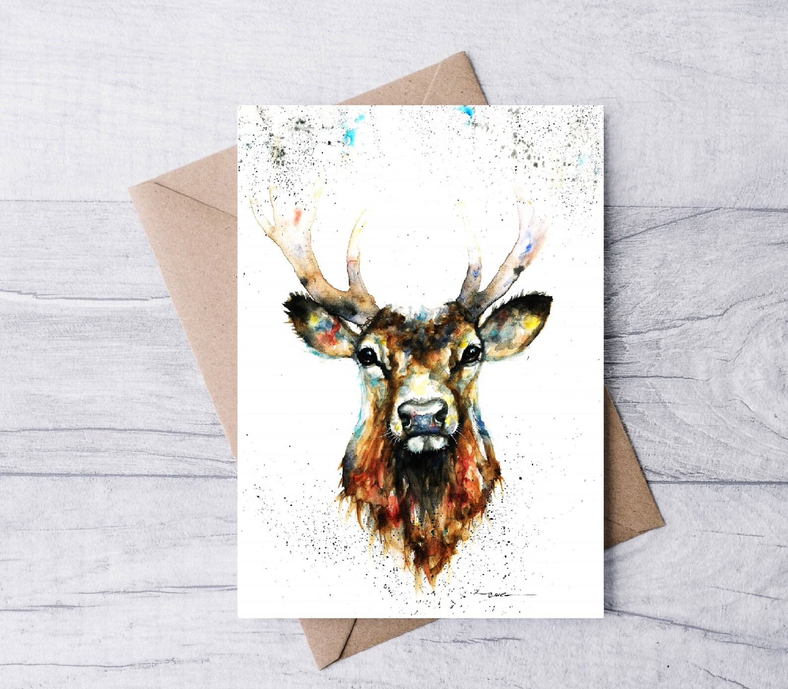 Stag Watercolour Art Print - Etsy UK