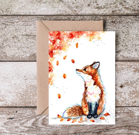 Fox Handmade Celebration Greetings Card. - Etsy