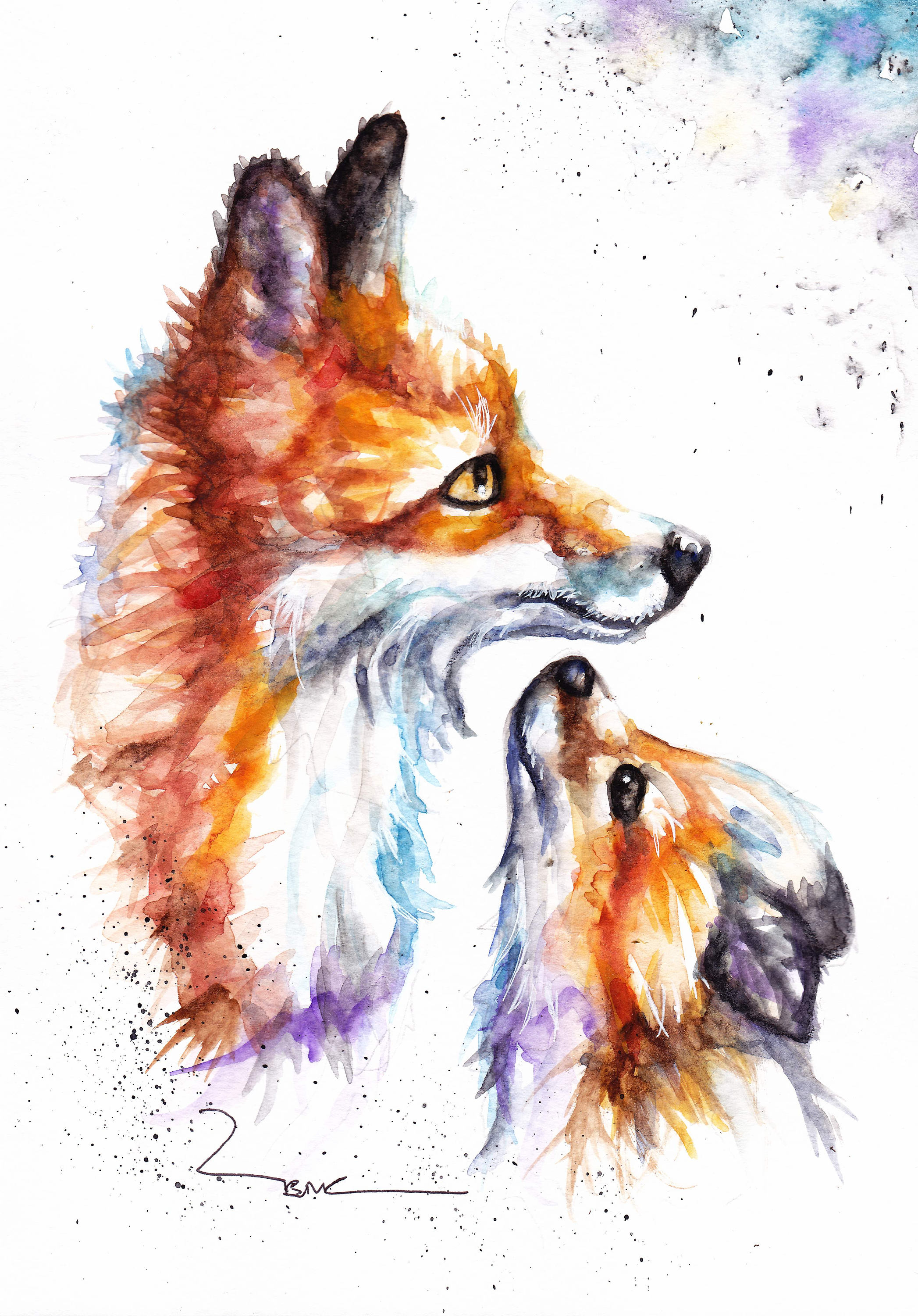 Fox watercolour Art Fox watercolour Print Fox watercolor | Etsy