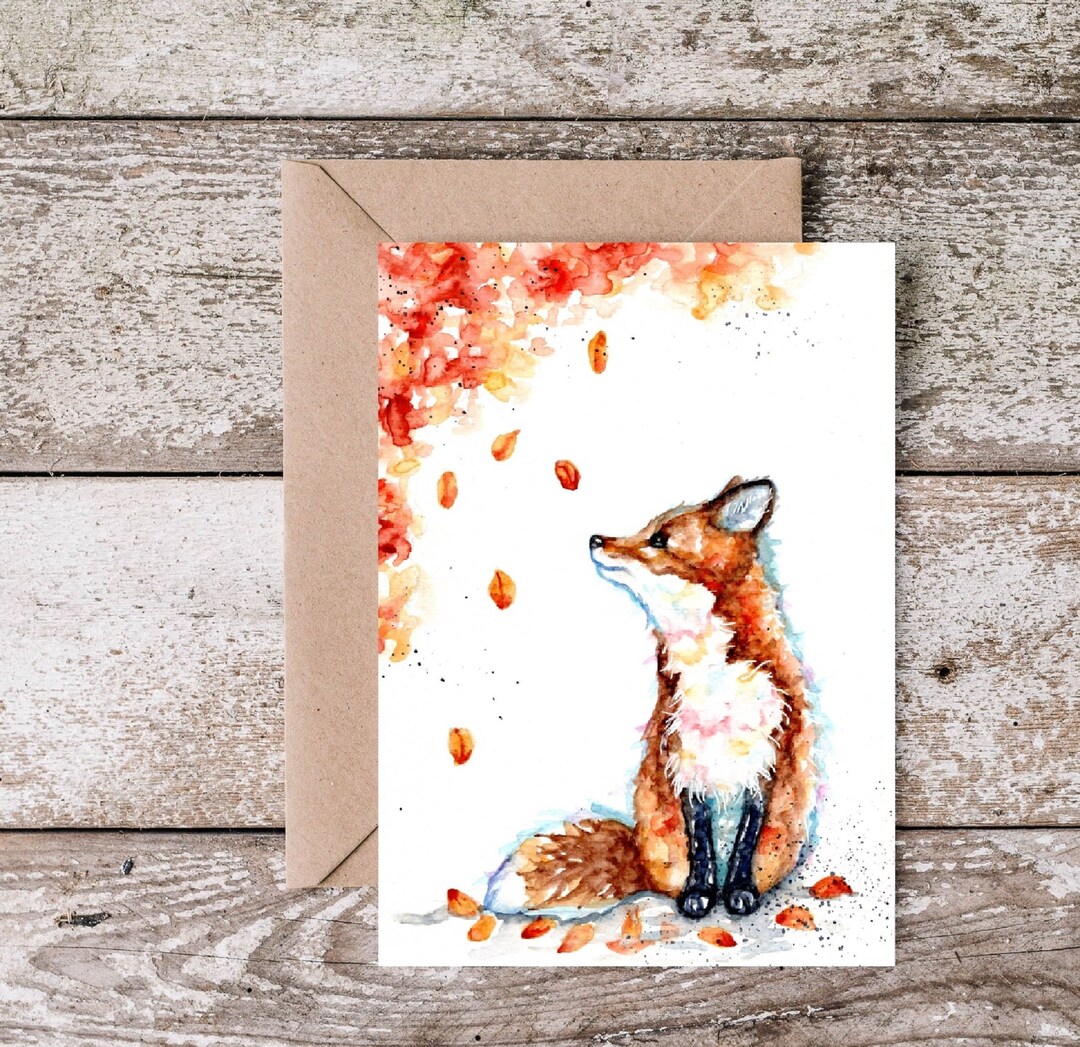 Fox Handmade Celebration Greetings Card. - Etsy