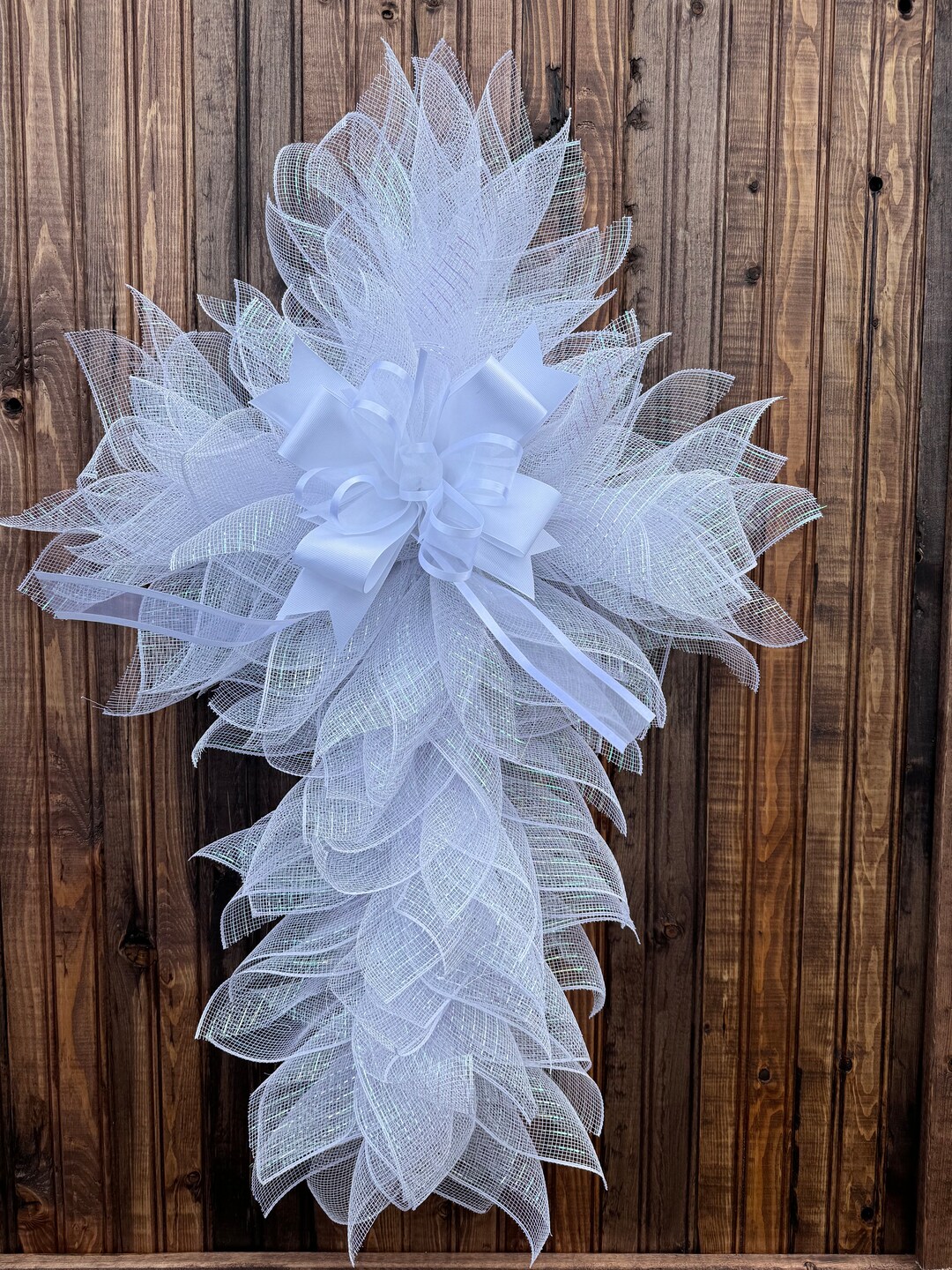 Cross Wreath, Cross Deco Mesh Wreath, Memorial Cross Wreath, Religious ...