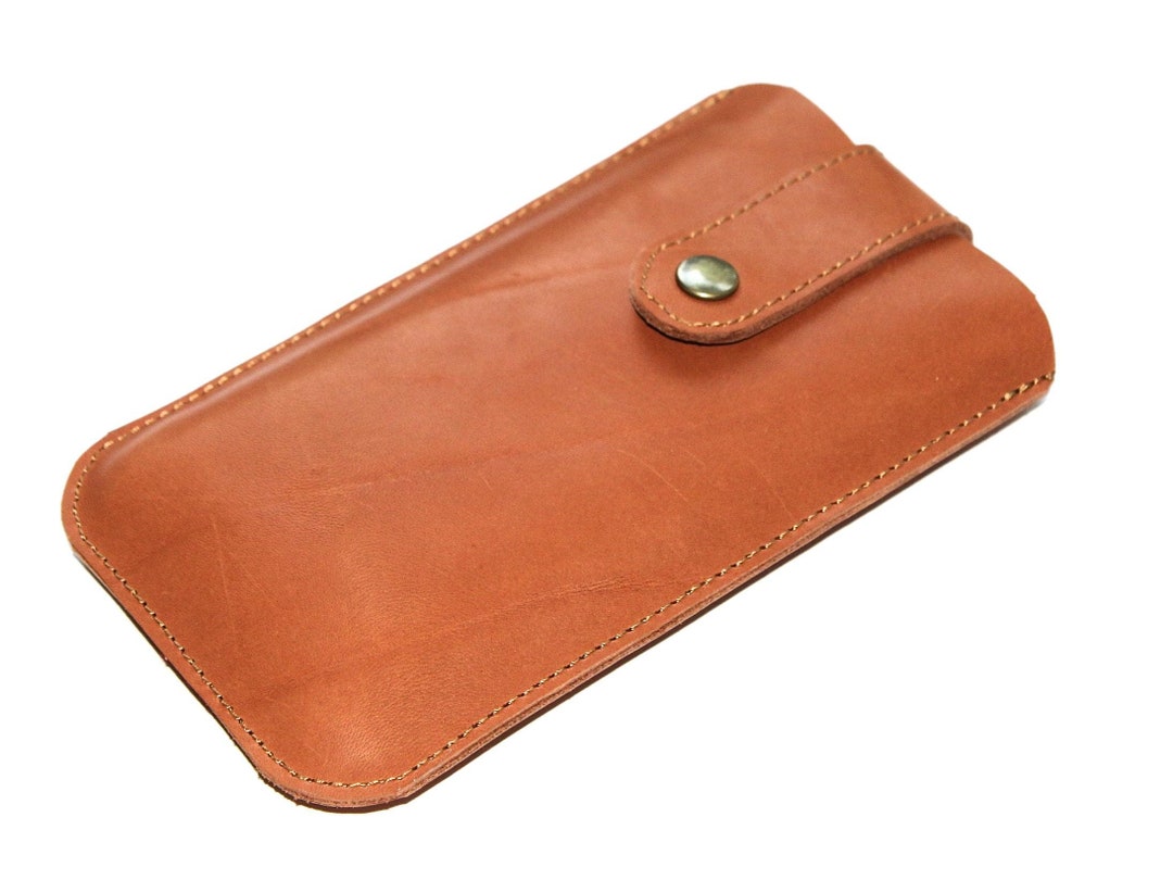 Cognac Brown Leather Phone Case · Custom-made for Any Smartphone ...