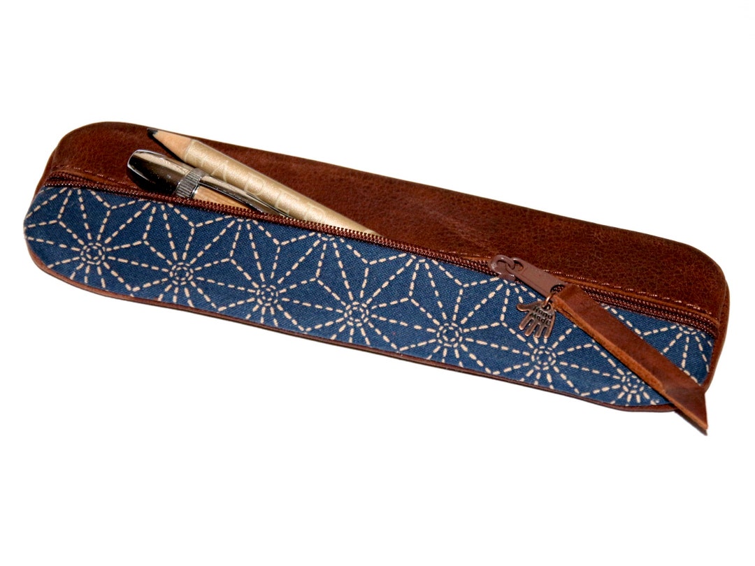 HIGH QUALITY PENCIL CASE LEATHER & FABRIC JAPANESE - Etsy