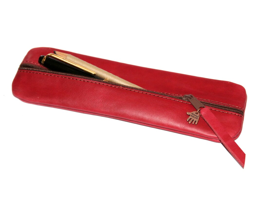PENCIL CASE LEATHER RED Pencil Case Pencil Pouch Pencil Case Leather ...