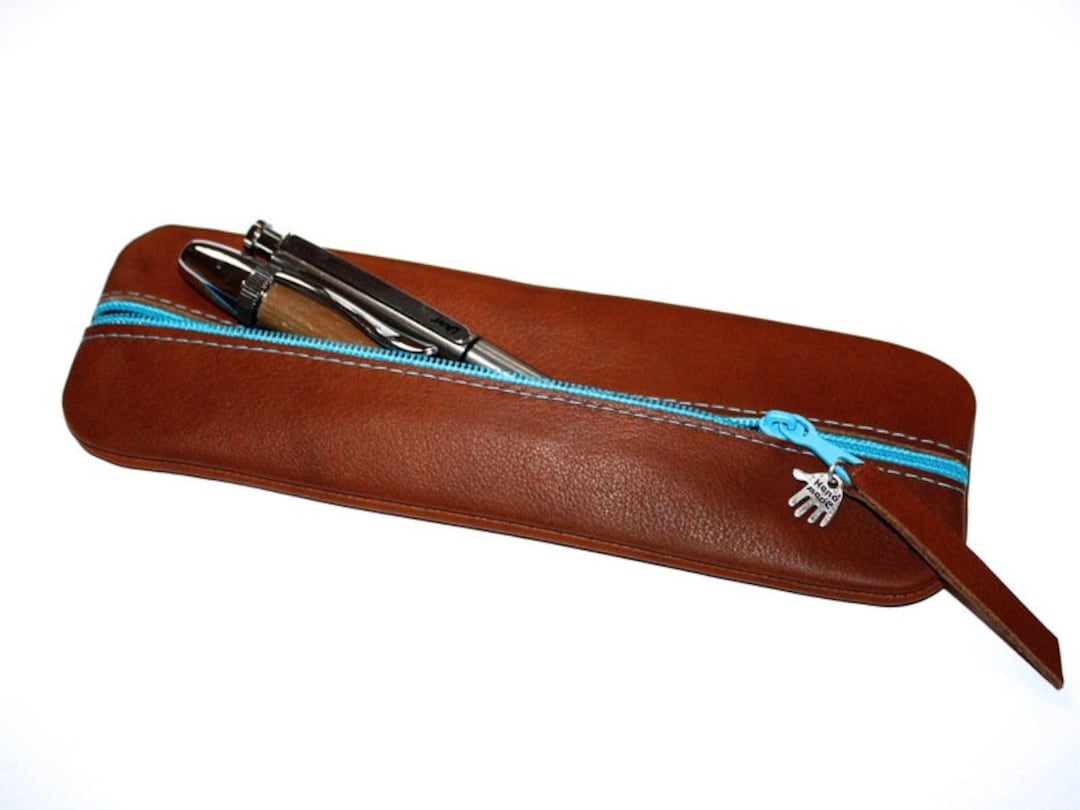 Pencil Case, Plain Leather Pencil Case, Also for MEN, Pen Case, Pencil ...