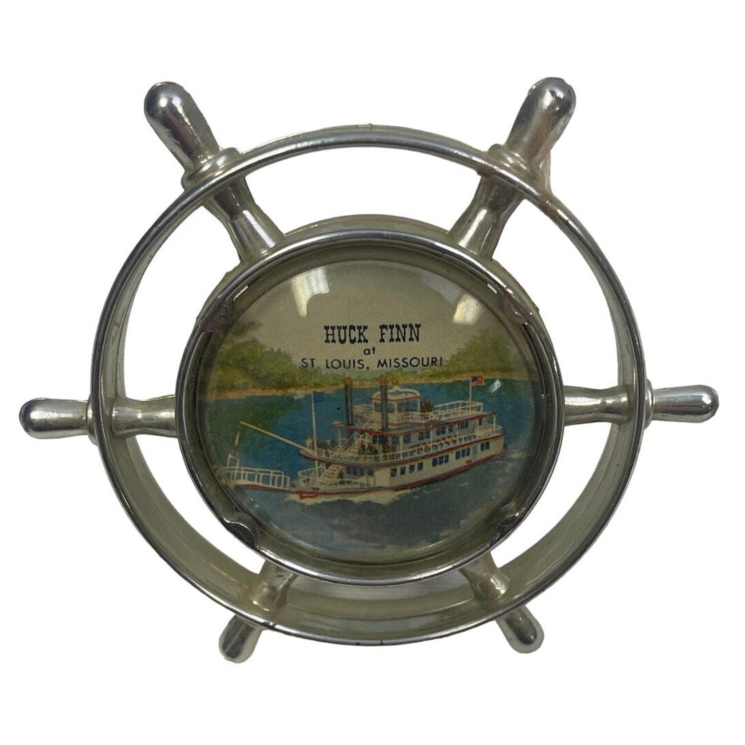 Vintage Huck Finn St Louis Riverboat Plastic Bubble Standing Frame ...
