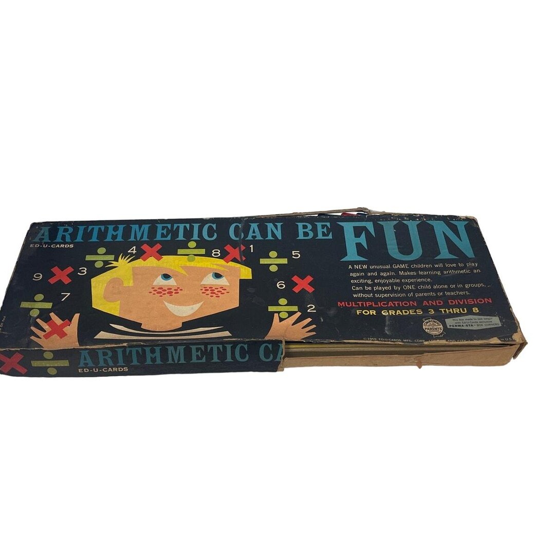 Vintage 1959 Edu Cards Arithmetic Can Be Fun 3-8th Grade Multiplication Game - Etsy