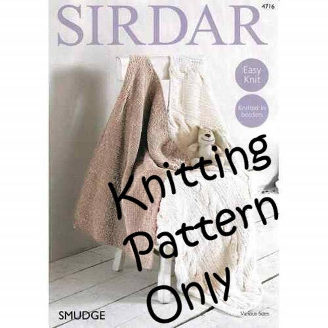 New Sirdar 4716 Easy Knit Smudge Blanket Afghan Throw Knitting Pattern ...