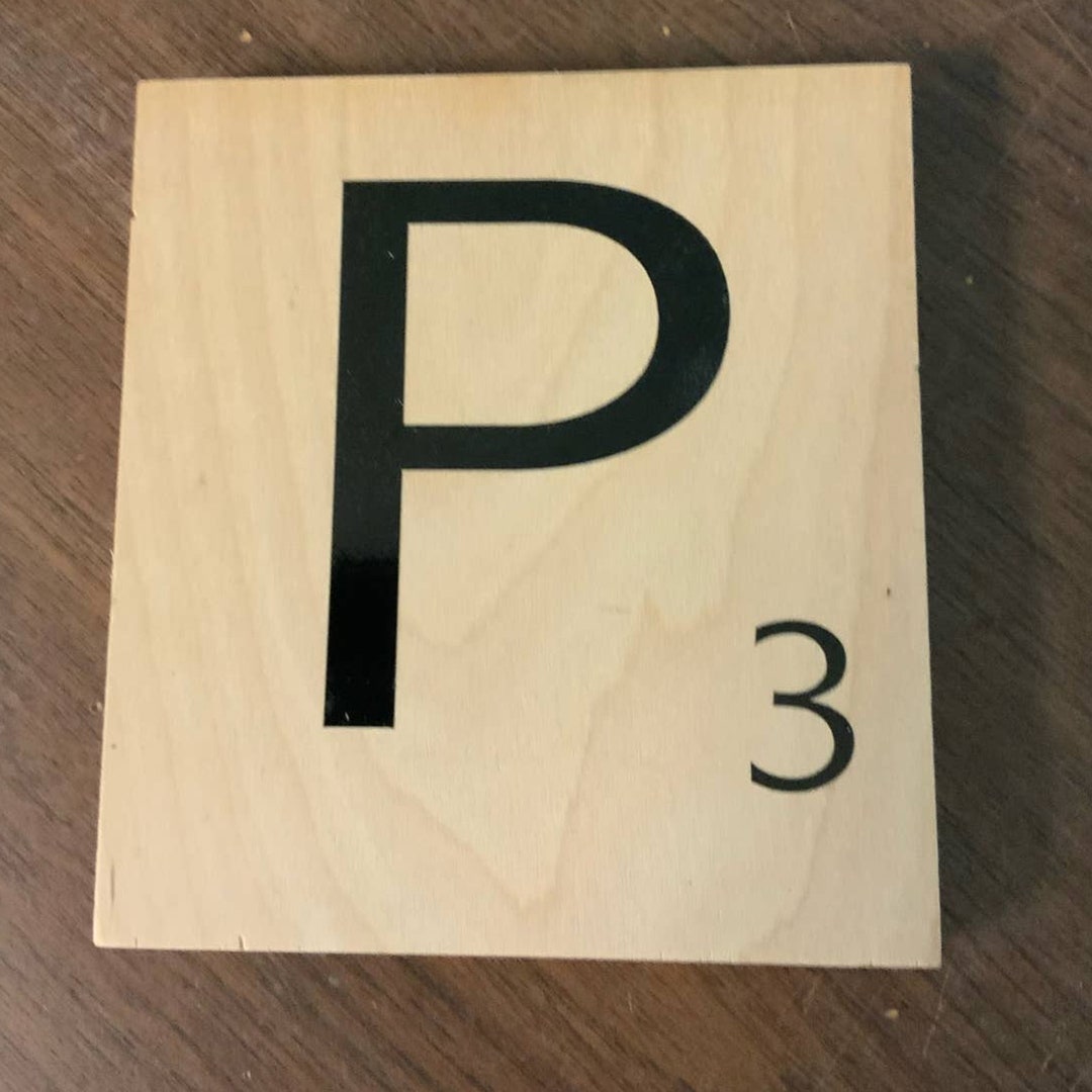 New 5" X 5.5" Scrabble Game Letter P Wooden Alphabet Tiles Craft Supply ...