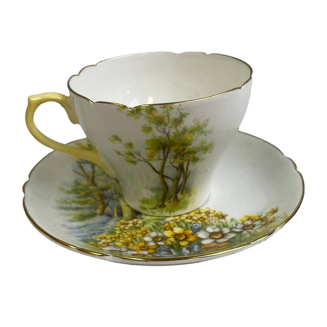 Vintage Shelley England 13370 Daffodil Time Saucer Fine Bone China ...