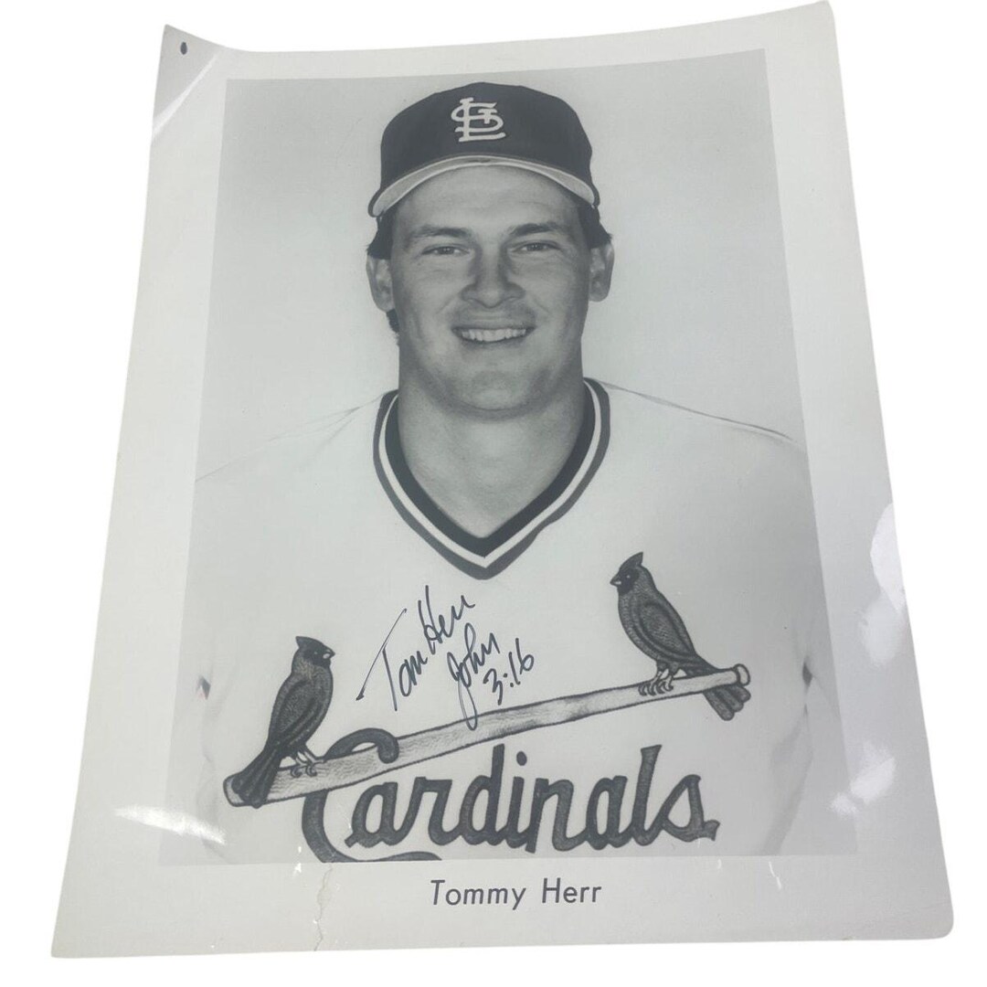 Vintage 1980s Tommy Tom Herr St Louis Baseball Cardinals Signed John 3: ...