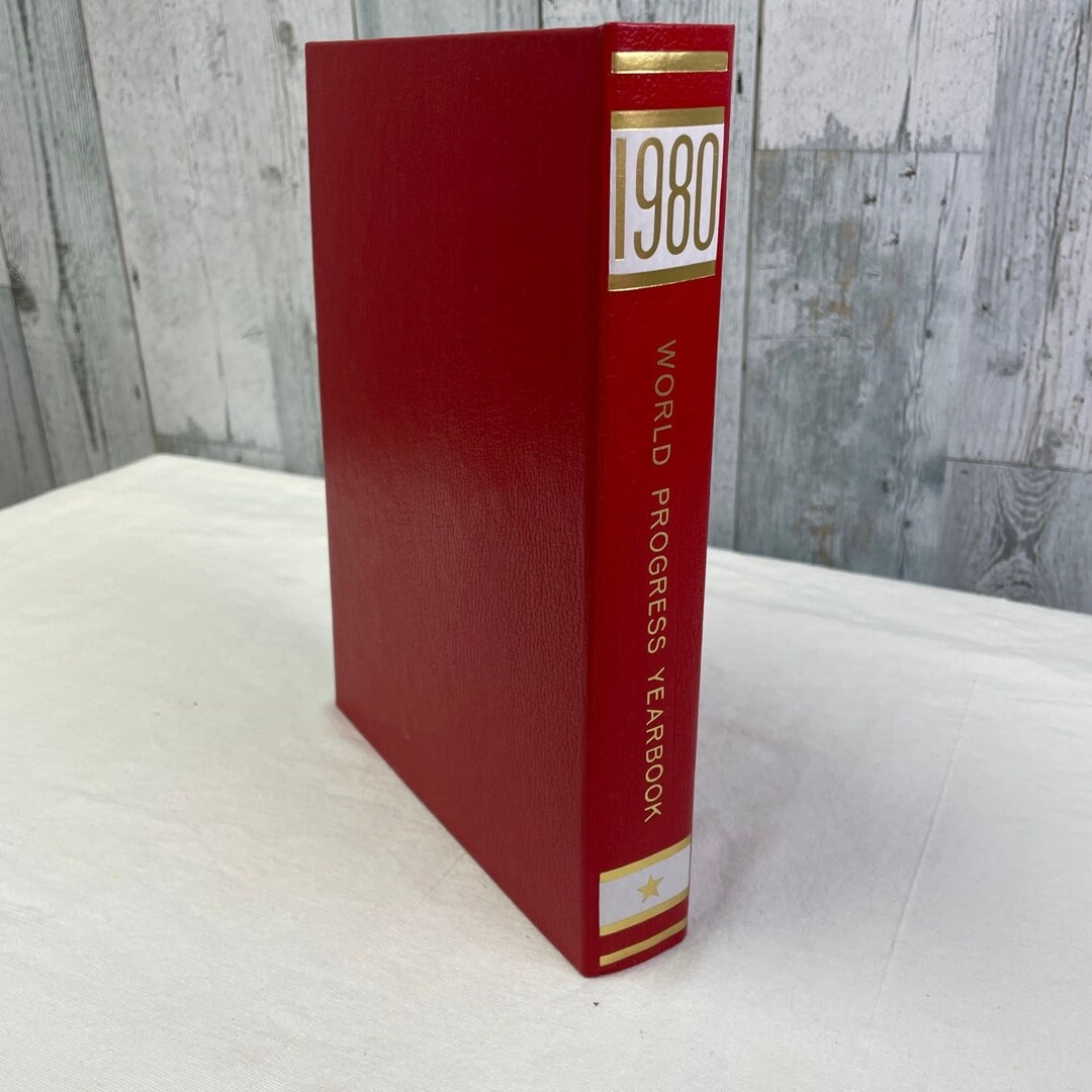 Vintage 1980 World Progress Yearbook Binder Spring Winter Summer Fall ...