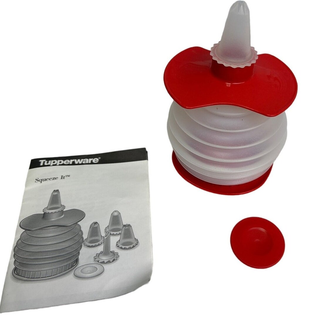 Vintage Tupperware Plastic Squeeze It Icing Tip Decorating Kit Original ...