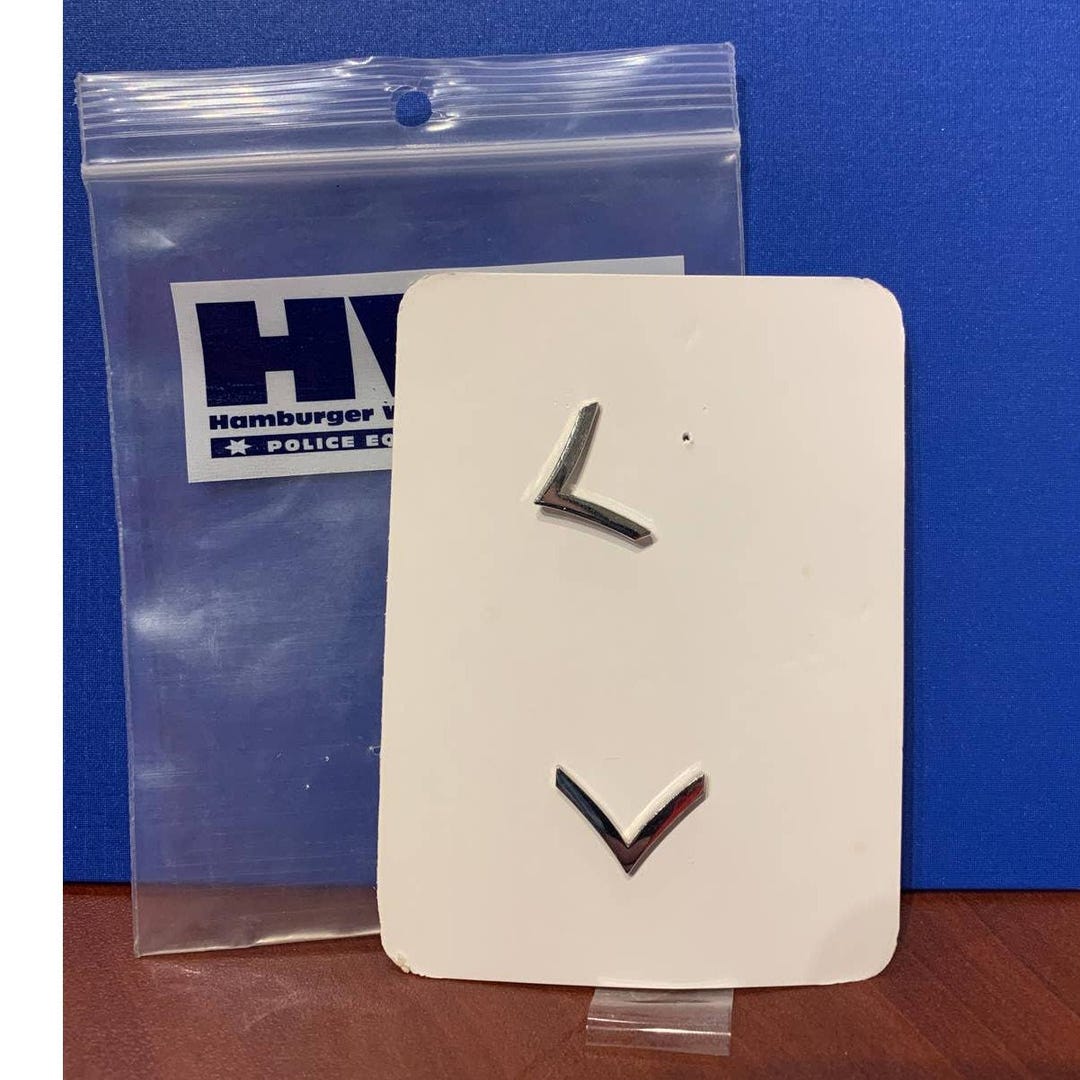 New HWC Police Equipment Nickel Private Security Chevron Guard Pin Pair ...