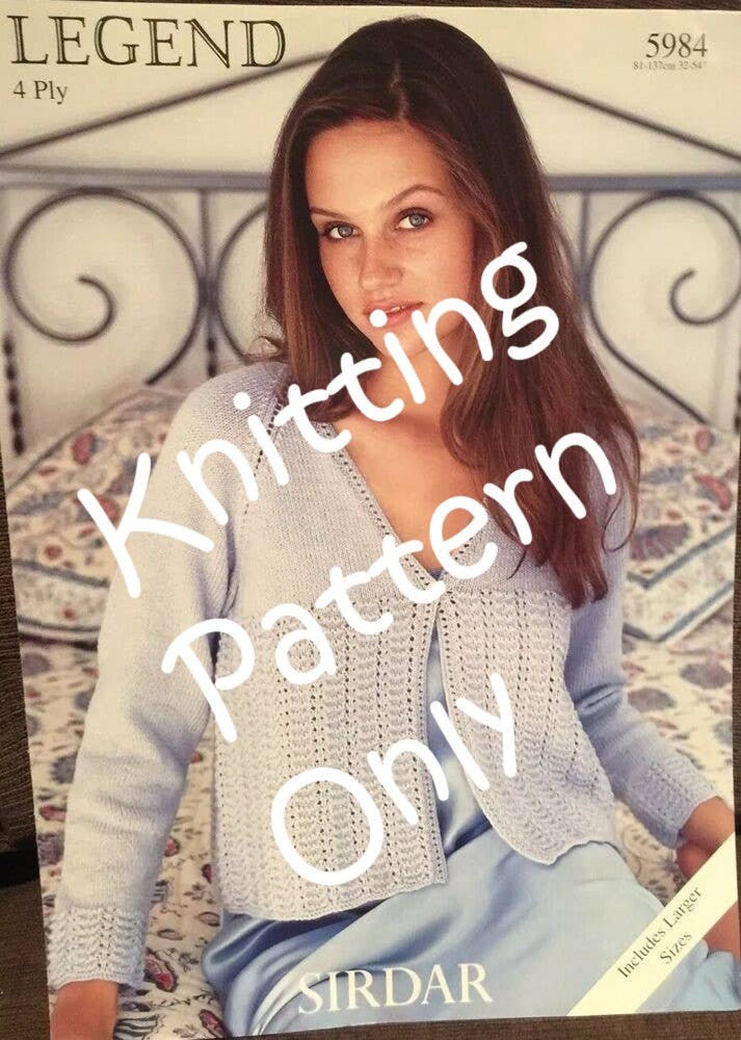 New Sirdar 5984 Legend 4 Ply Bed Jacket Sweater Knitting Pattern W ...