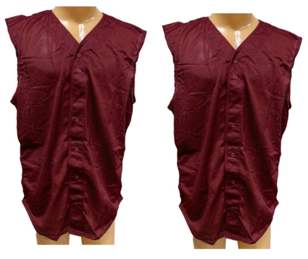 2 New Tag Team Uniform Adult 2XL Button Down Baseball Mesh Jersey Tank ...