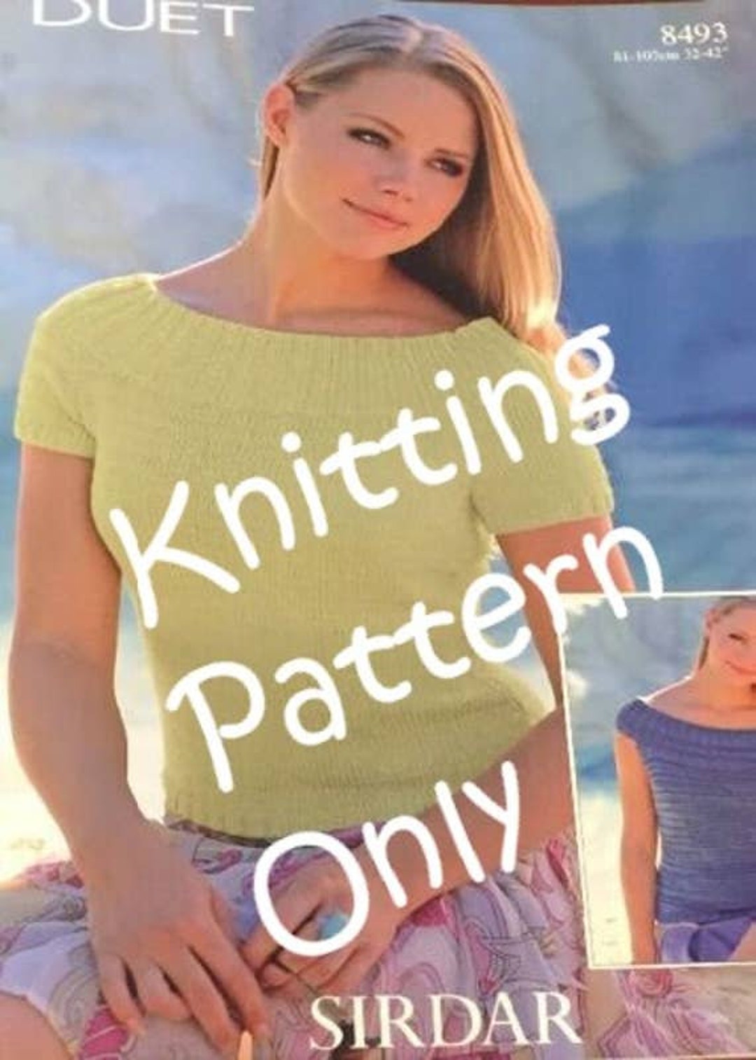 New Sirdar 8493 Duet Short Sleeve Ballet Neck Sweater Knitting Pattern ...