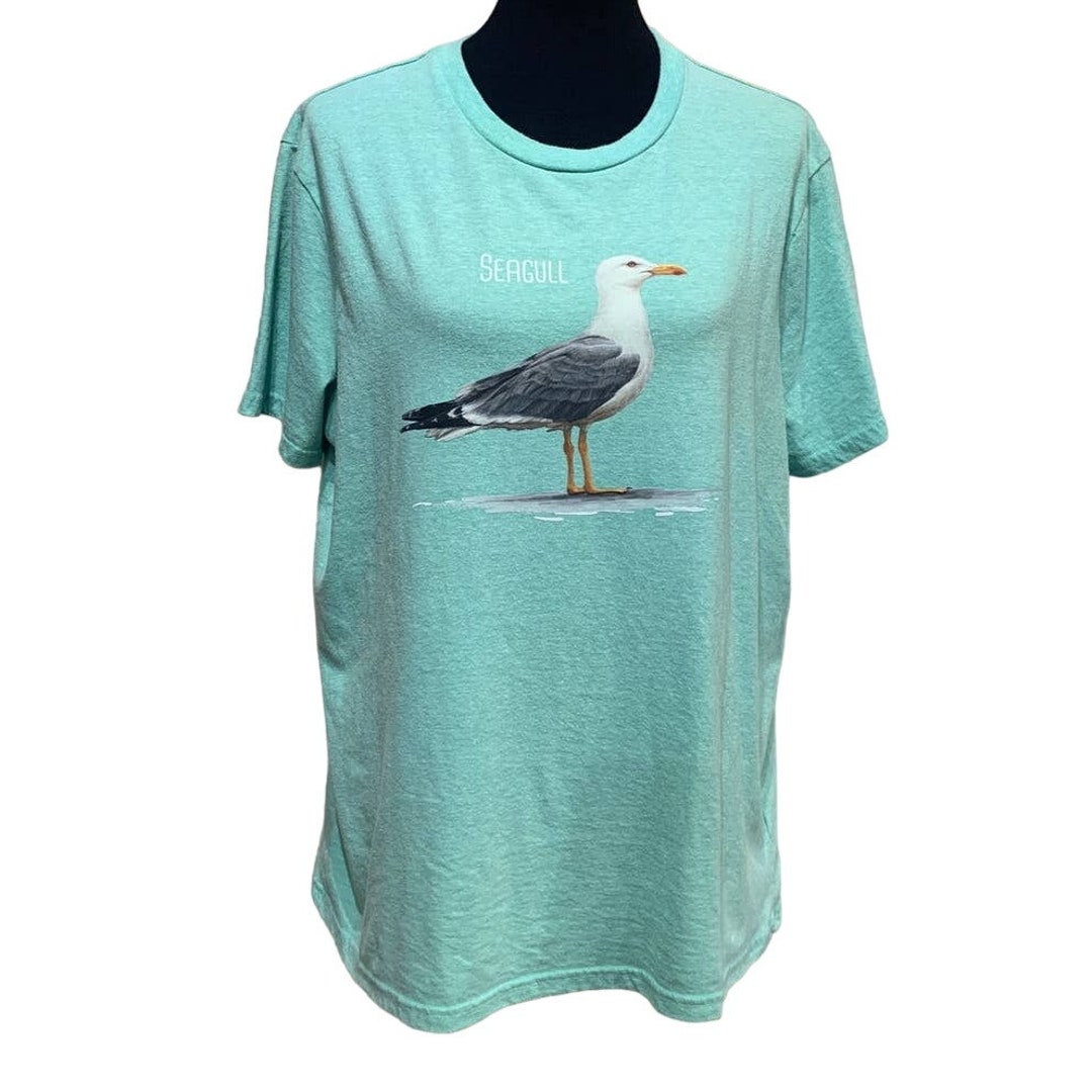 Upcycled Hand Printed Womens XL Slava Ukraine Flag Seagull Bird Artist ...