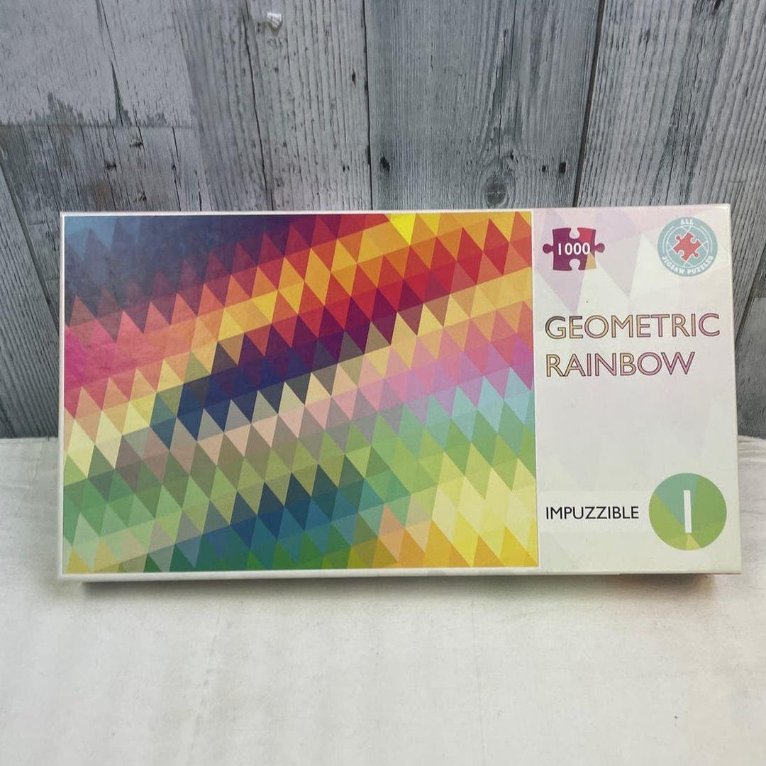 Alljigsawpuzzle 1000 Piece Geometric Rainbow 20" by 26" Colorful Jigsaw ...