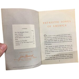 Vintage 1956 Patriotic Songs of America John Hancock Insurance Co ...