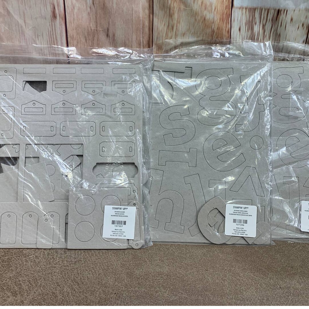 New Stampin up on Board Accents Shapes and Simon Lower Letters - Etsy