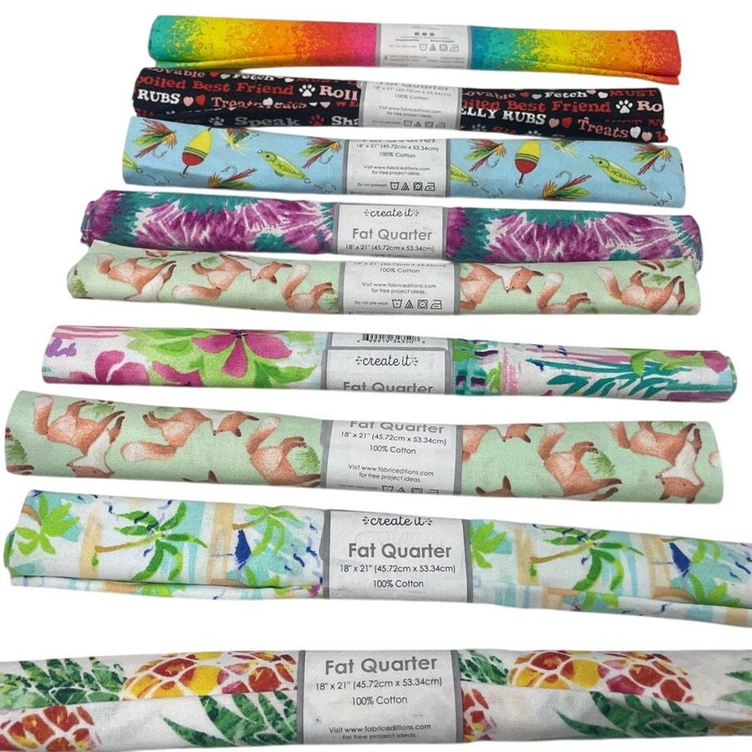 9 New Create It 18X21 Summer Floral Fox Rainbow Fat Quarters FQ ...