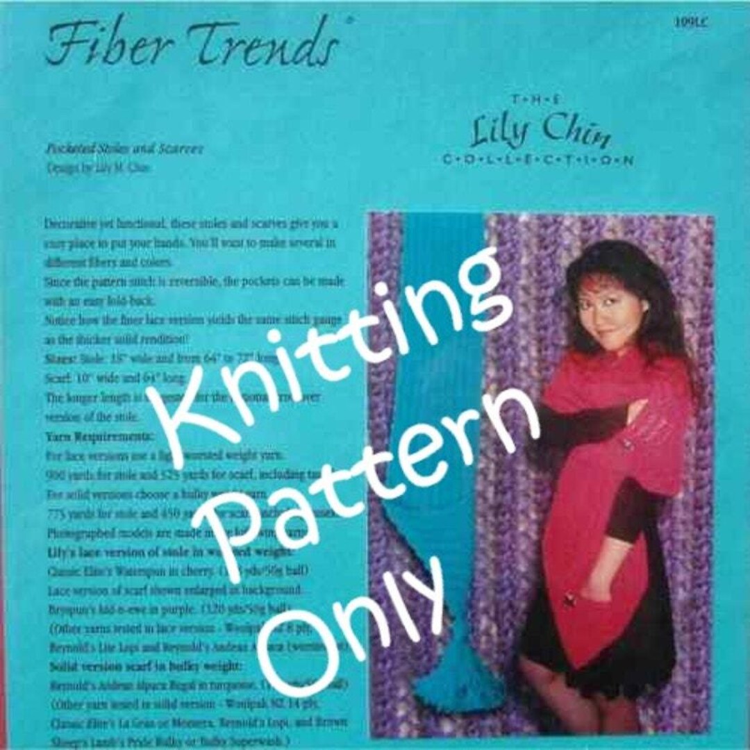 New Lily Chin Fiber Trends 109LC Pocketed Stoles and Scarves Knitting ...