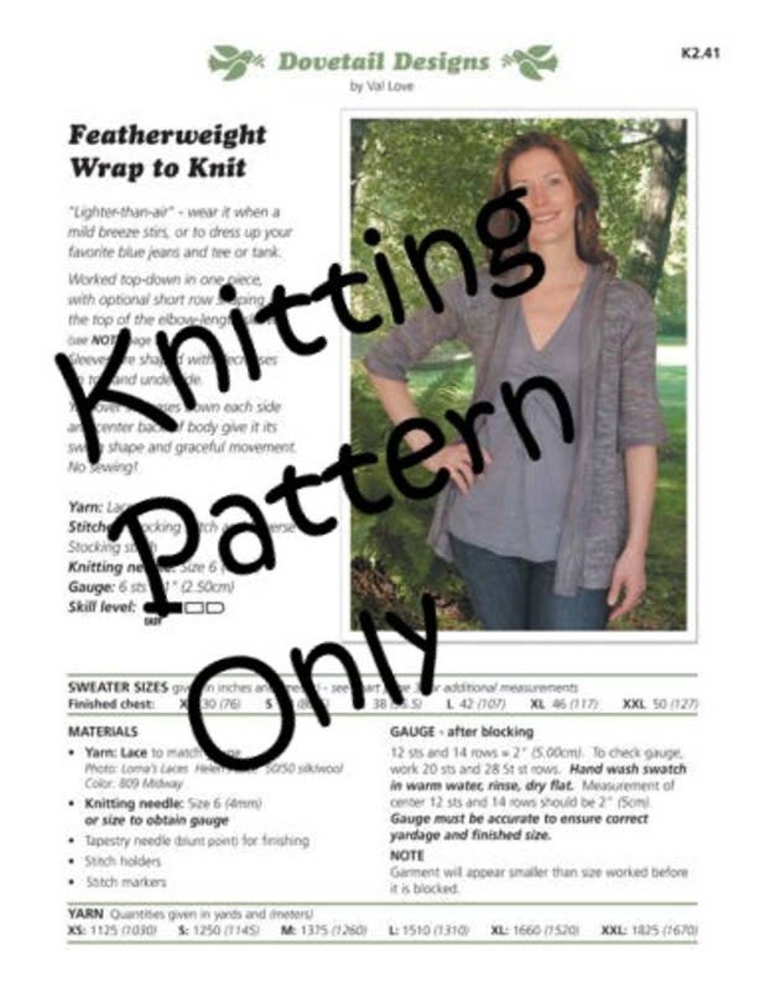 New Val Love for Dovetail Designs Featherweight Wrap to Knit Knitting ...