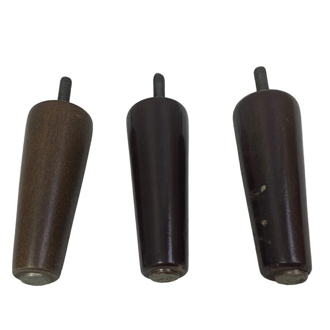 Set of 3 Mid Century Modern Wood Peg W Screws Furniture Chair 4" Feet ...
