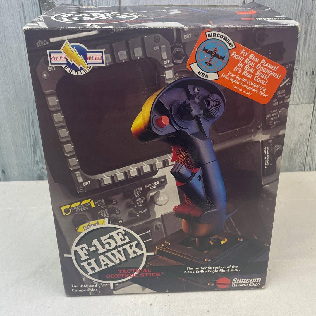 Vintage Suncom F-15E Hawk Tactical Control Stick Serial Plug Computer ...