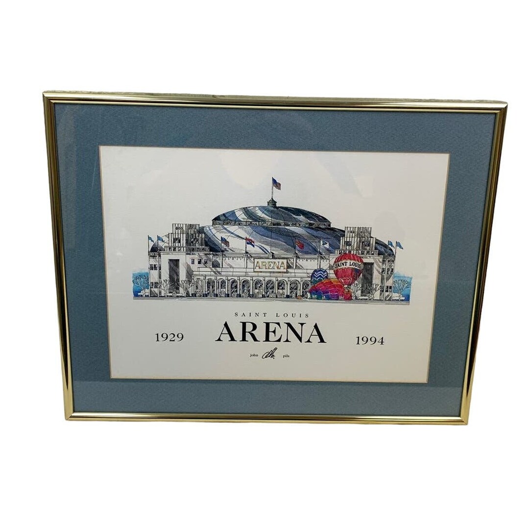 Vintage John Pils St Louis Arena 1929 to 1994 Glass Front Framed Print ...