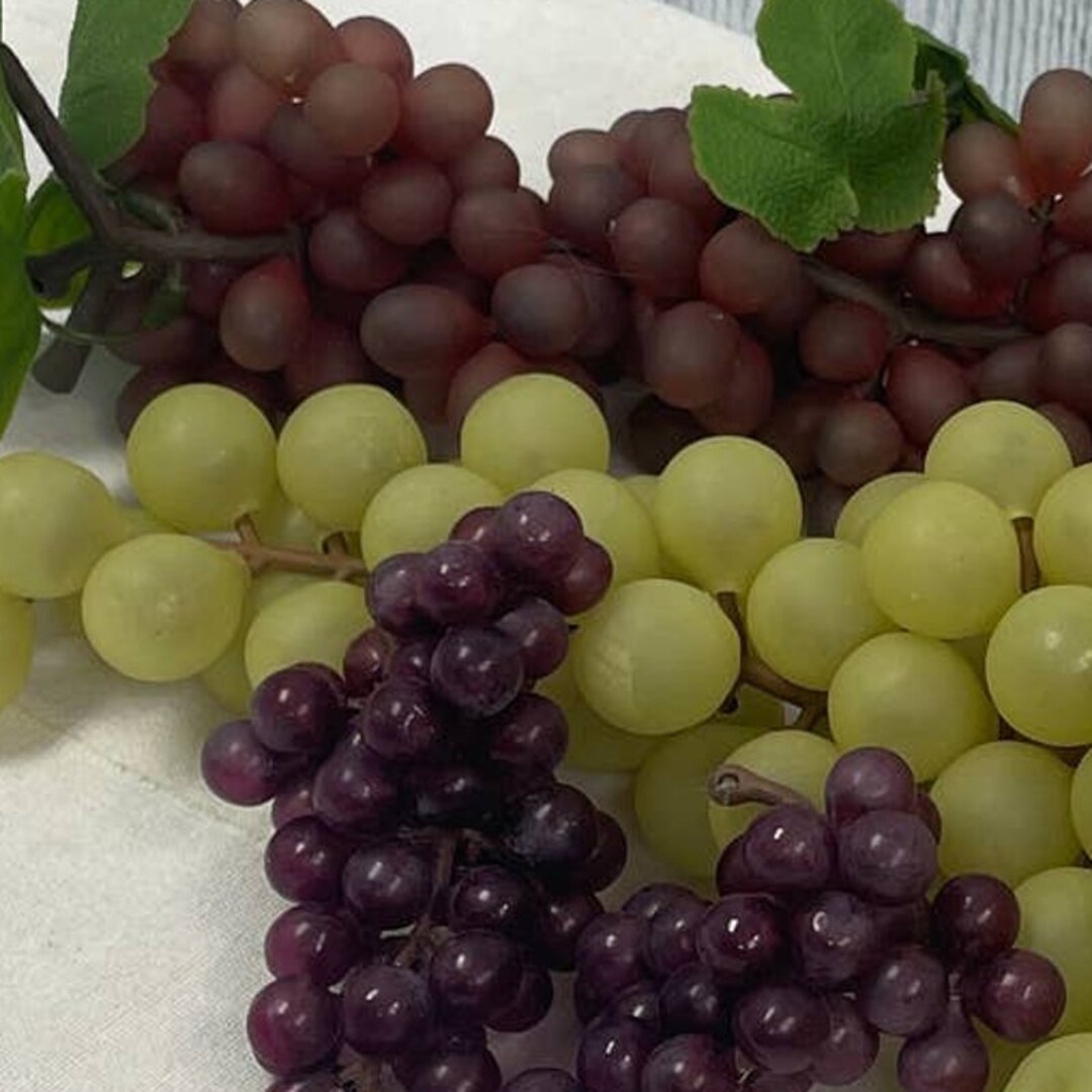 Rubbery Plastic Faux Grapes Grapevine Fruit Floral Decor Craft Supply ...