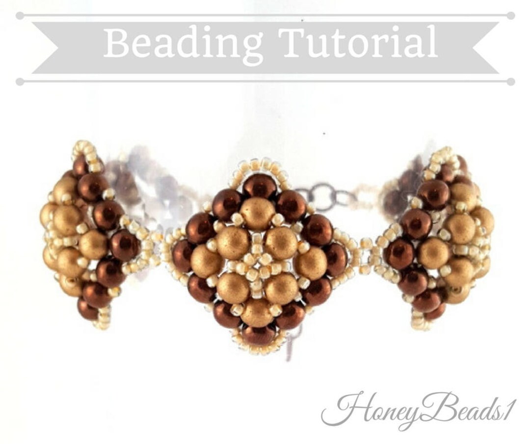 Pdf-file Beading Pattern Round Squares Bracelet Pdf-file Beading ...