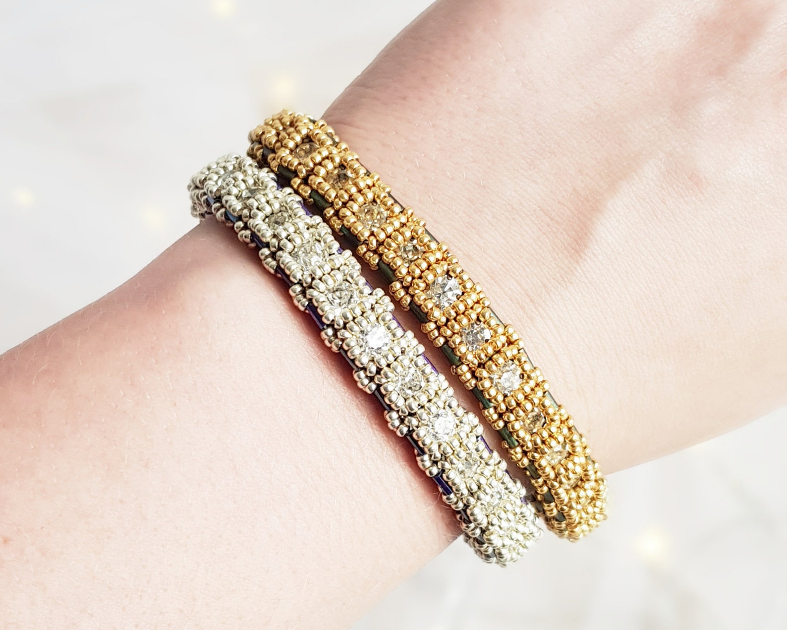 Bangle Beading Pattern, Bugle Beading Tutorial, Beaded Bangle Bracelet ...