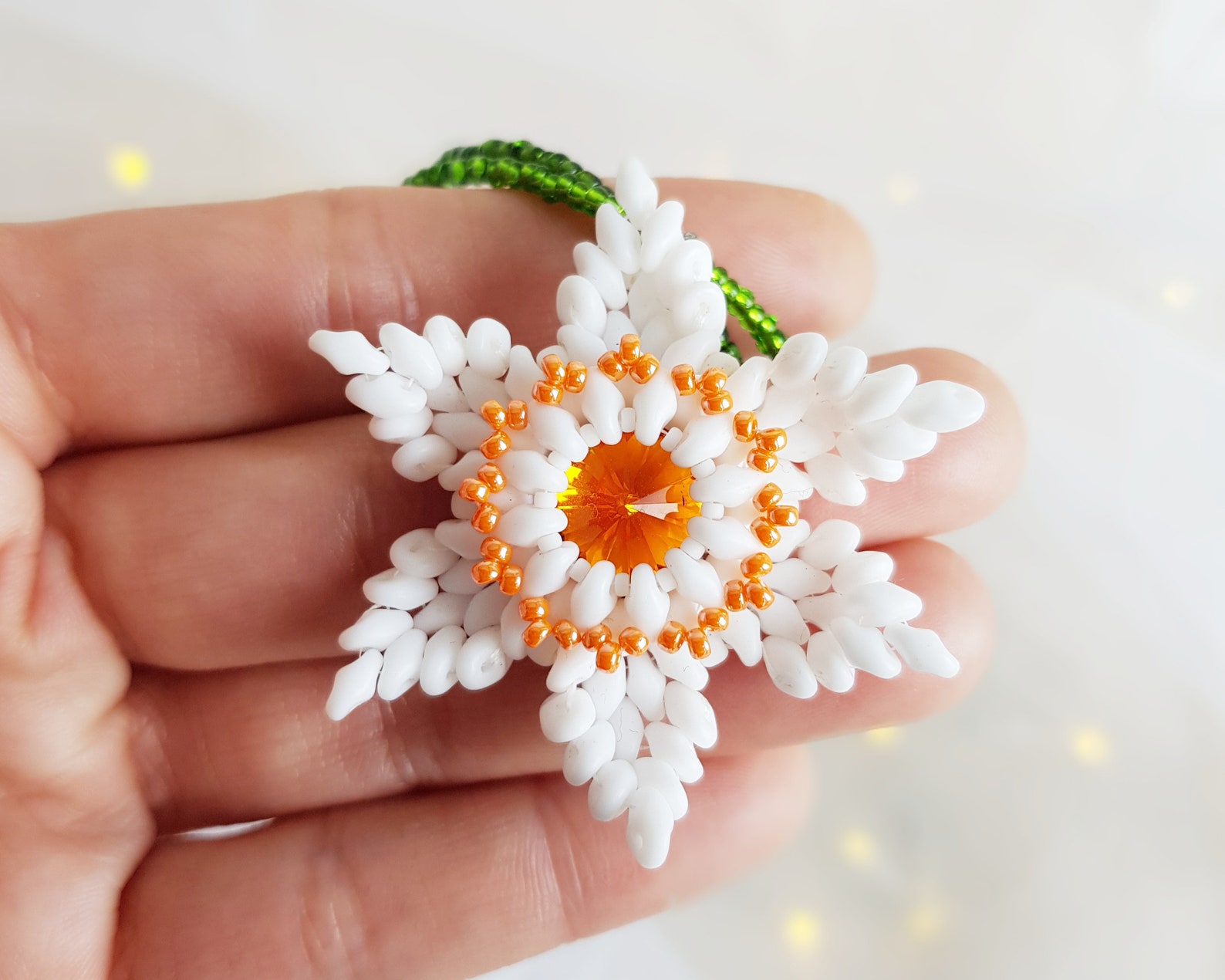 Flower Beading Pattern, Daffodile Pendant, Superduo Daffodile, Superduo ...