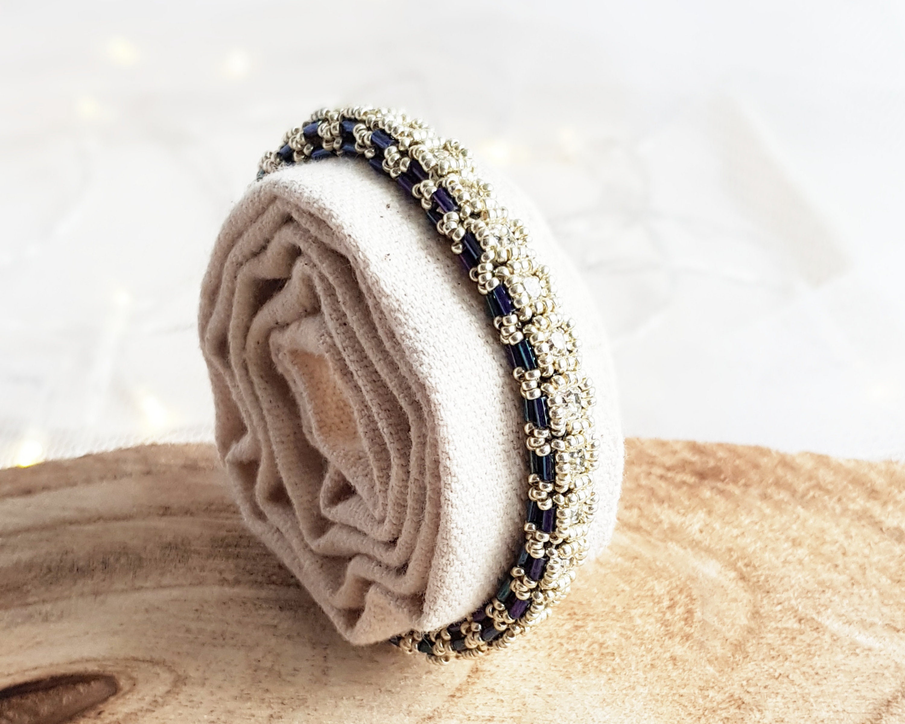 Bangle Beading Pattern, Bugle Beading Tutorial, Beaded Bangle Bracelet ...