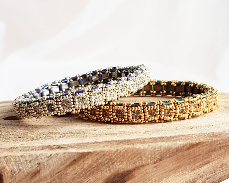 Bangle Beading Pattern, Bugle Beading Tutorial, Beaded Bangle Bracelet ...