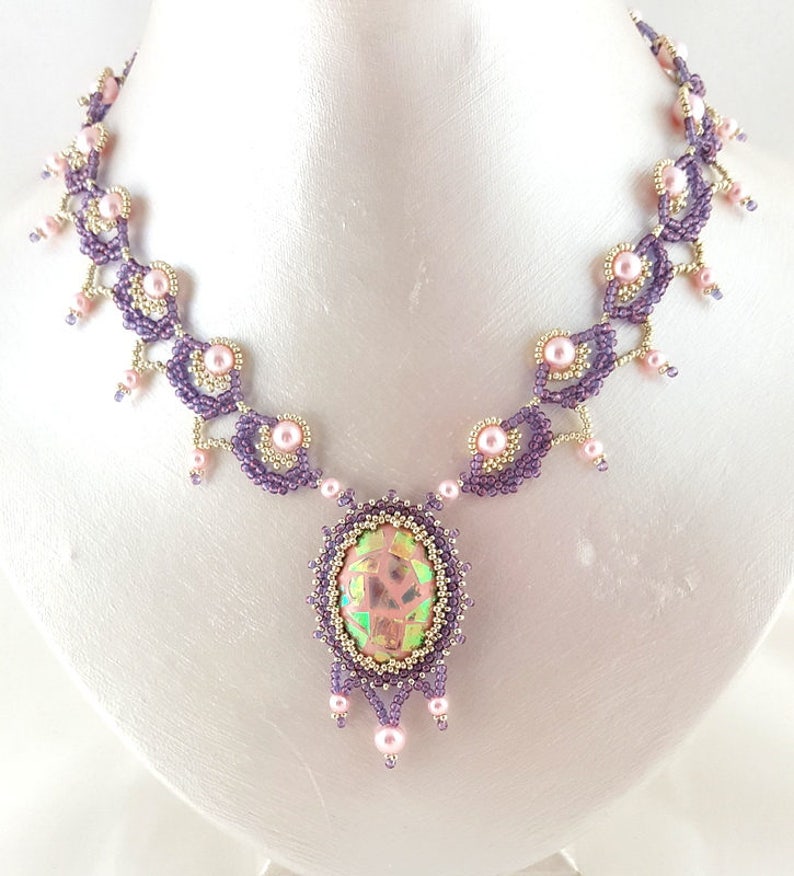 Pdf-file Beading Pattern Queen Beth Necklace Pdf-file Beading Tutorial ...