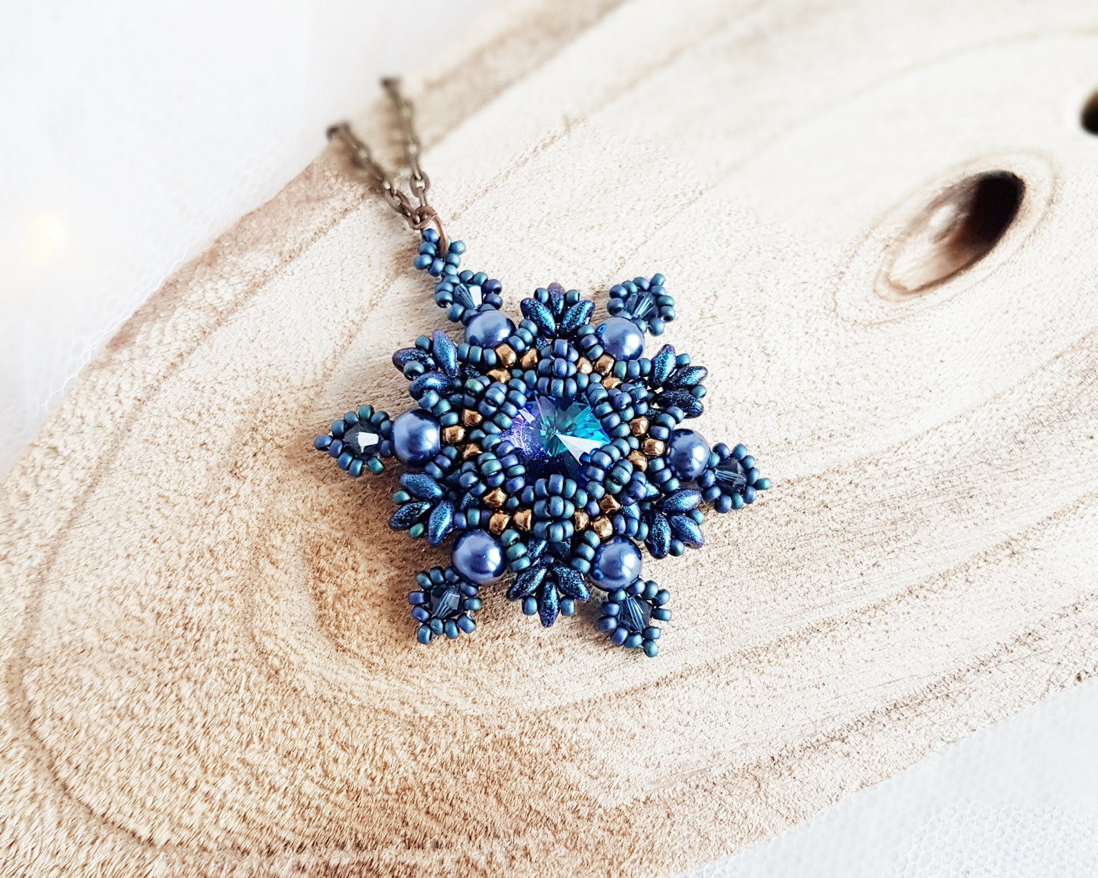 Snowflake Beading Pattern Superduo Beaded Snowflake Beadwork - Etsy