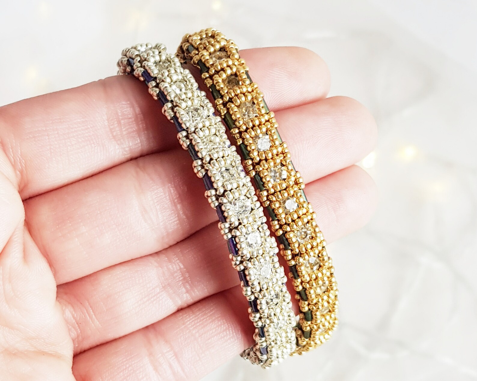 Bangle Beading Pattern, Bugle Beading Tutorial, Beaded Bangle Bracelet ...