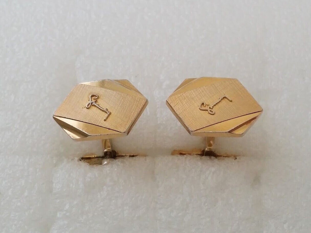 Vintage Signed GIVENCHY Gold Tone Logo Cufflinks - Etsy