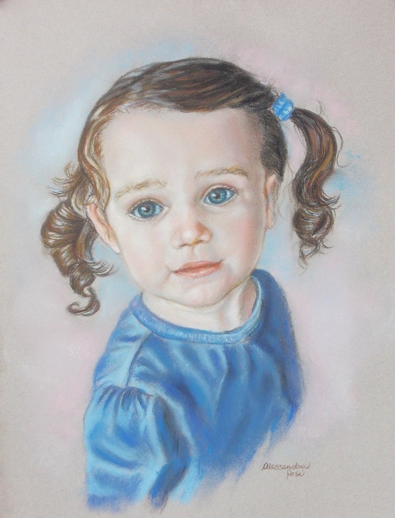 Custom Child Portrait Baby Portrait From Photo Kids Family - Etsy