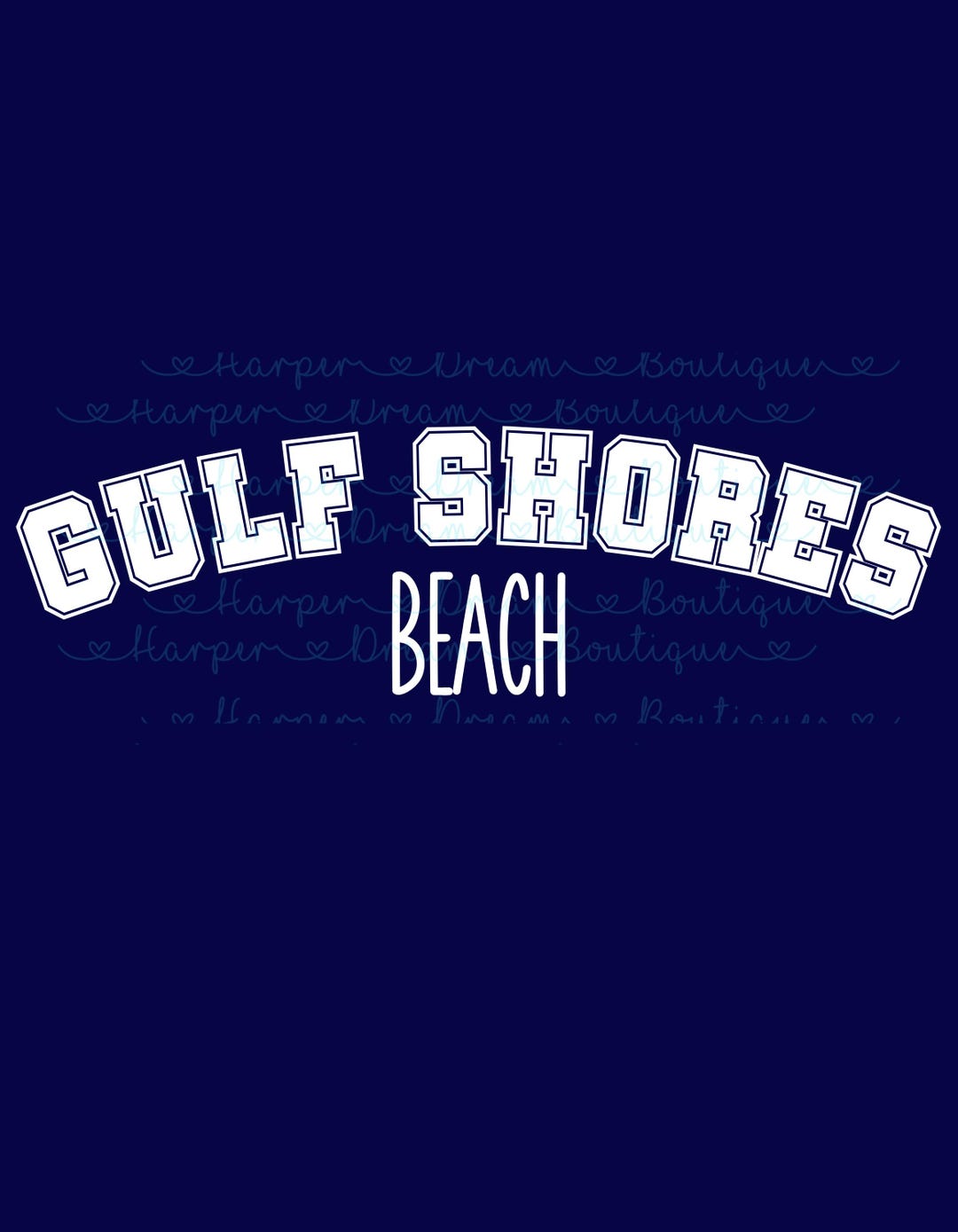 Gulf Shores Beach Digital Design: White Font PNG File (DTF, Screen ...