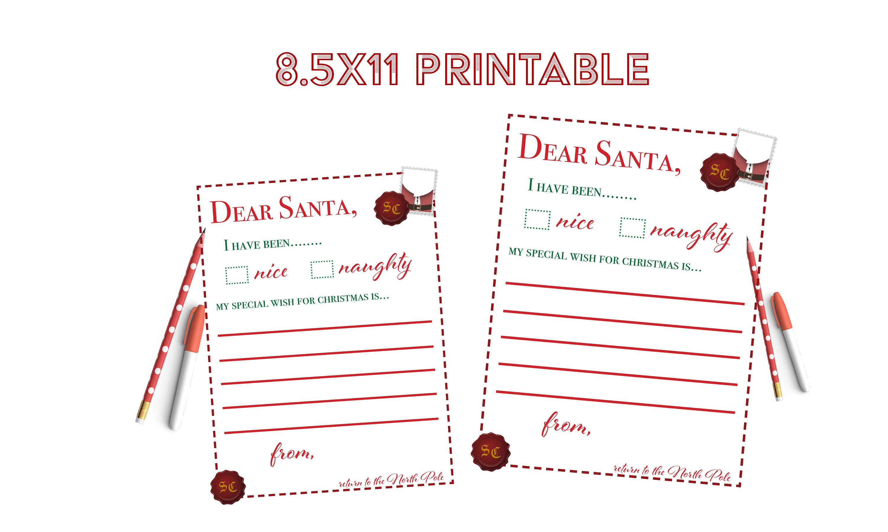 Letter to Santa Digital Printable - Etsy