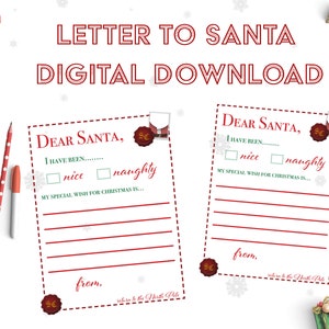 Letter to Santa Digital Printable - Etsy