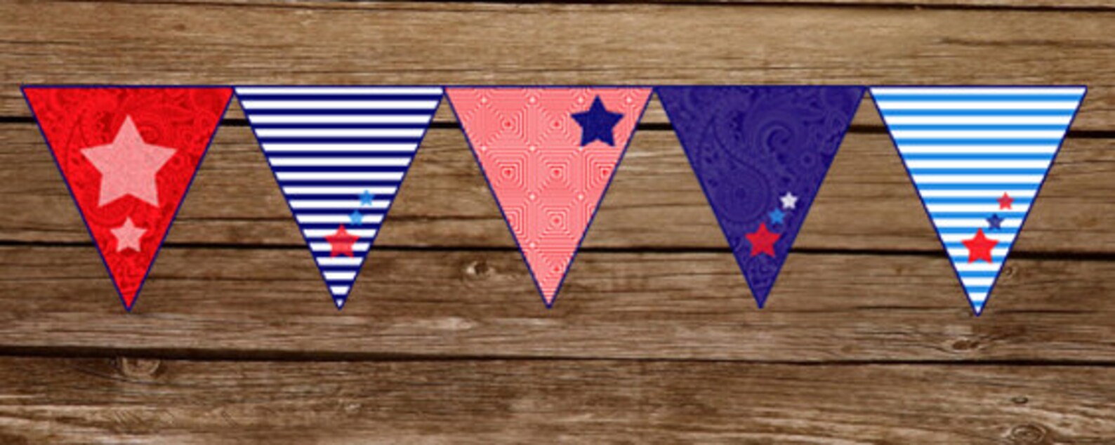 Stars & Stripes Banner - Red, White and Blue - Print at Home Banner - Etsy